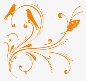 Orange Flourish Clip Art - Png File Of Design PNG Image | Transparent ...