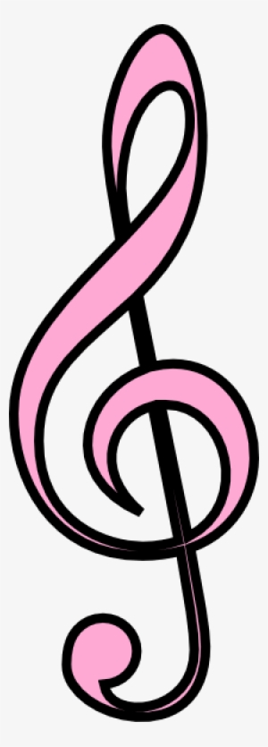 Pink Treble Clef Clip Art - Music Note Outlines Vector PNG Image ...