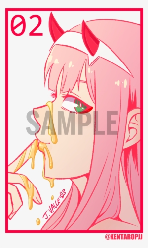 Zero Two Darling In The Frankxx Vinyl Sticker - Zero Two PNG Image ...