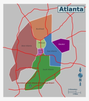 Atlanta's Districts - Atlanta Districts Map PNG Image | Transparent PNG ...