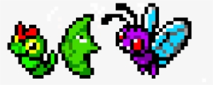 The Caterpie Line - Pixel Art Caterpie Evolution PNG Image ...