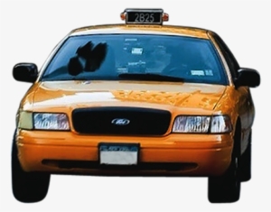 This Front View Of A Taxi Is Cutout And Ready To Be - Taxicab PNG Image ...