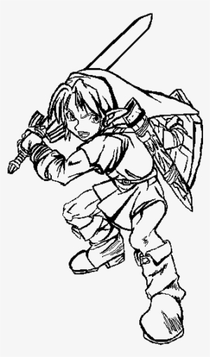 Oot Link Lineart By The - Oot Link Line Art PNG Image | Transparent PNG ...