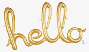 39" 'hello' Script In Gold - Silver Hello Balloon PNG Image ...