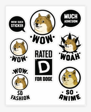 Doge Meme Sticker/decal Sheet - Meme Sticker Sheet PNG Image ...