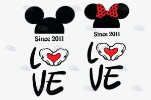 Love Mickey Minnie Mouse Heads With Wedding Date Mickey's - Mickey And ...