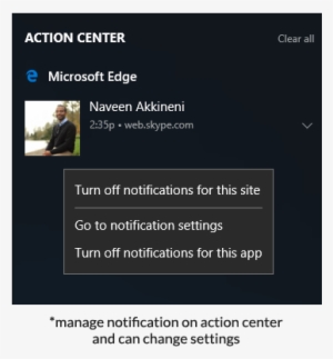 Manage Edge Notification On Action Center And Can Change - Microsoft ...