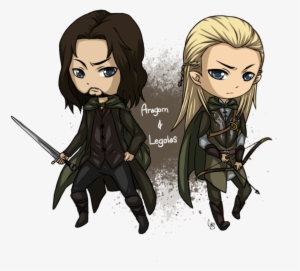 Aragorn And Legolas Chibi By Angels-leaf - Legolas Chibi PNG Image ...