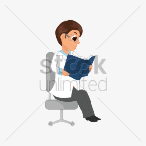 Reading A Book Vector Image Stockunlimited Graphic - Man Read Book In ...