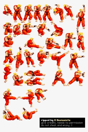 Ryu In Sprites From Stret Fighter-sfv - Ryu Third Strike Sprites PNG ...