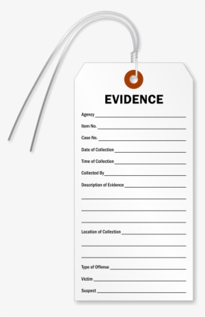Evidence Identification Tags - Crime Scene Chain Of Custody Document ...