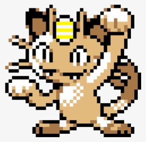 Meowth Transparent Pixel Clip Black And White Download - Meowth Pixel ...