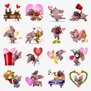 Mugsy In Love Facebook Stickers - Mugsy In Love Stickers PNG Image ...