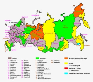 Russian Regions-en - Map Of Russia PNG Image | Transparent PNG Free ...