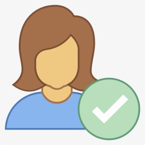 Checked User Female Icon - Female Cartoon Icon Png PNG Image ...