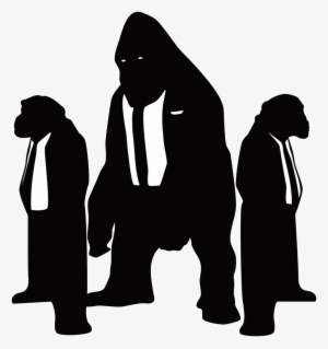3apes White Outline - Primate PNG Image | Transparent PNG Free Download ...