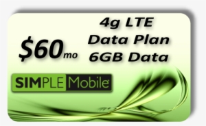 Simple 6gb 4g Lte Data Plan - Simple Mobile PNG Image | Transparent PNG ...