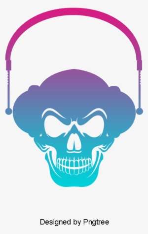 Skeleton Wearing Headphones, Headset, Skull, Vector - Psd PNG Image ...