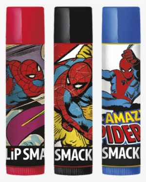 Spider-man Lip Balm Trio - Lip Smacker Spiderman PNG Image ...
