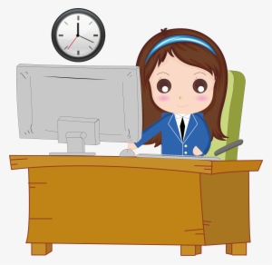 Jpg Library Download Cartoon Work Png Elements - Working In Office ...