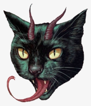 Demon Cat Tattoo - Devon Rex Black PNG Image | Transparent PNG Free ...