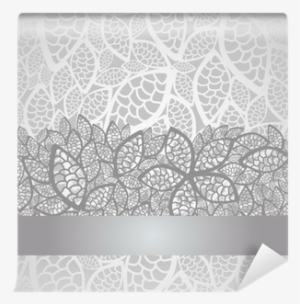 Luxury Silver Leaves Lace Border And Background Wall - Lace Silver ...