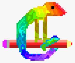 Chameleon On Pencil - Pixel Art PNG Image | Transparent PNG Free ...