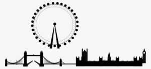 London Skyline Big Clip Art - London Eye Line Drawing PNG Image ...