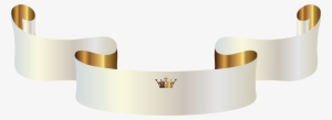 White Banner With Crown Png Clipart Image - Gold Crown With Banner PNG ...