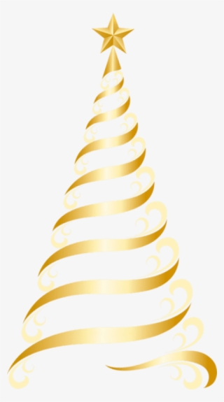 Transparent Golden Deco Tree Png Clipart - Gold Christmas Tree Vector ...