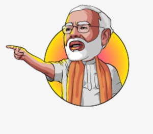 Narendra Modi Stickers Messages Sticker-7 - Narendra Modi Cartoon PNG ...