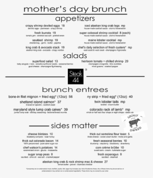 Steak 44 Mother's Day Brunch Menu - Steak 44 PNG Image | Transparent ...
