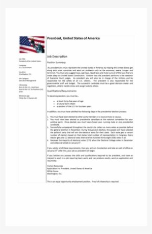 Us President - Job Posting For President PNG Image | Transparent PNG ...