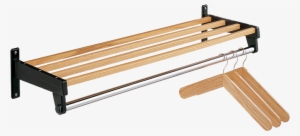Steel Wall Mounted Coat Rack With Wood Shelf Slats - Magnuson Group ...