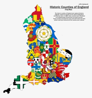 Historicalflag Map Of England's Historic Counties - Anglo Saxon Flag Of ...