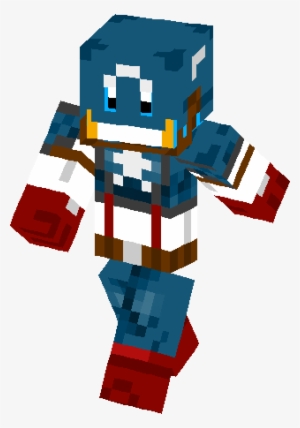 Captain America Mudkip Style Skin - Minecraft Skin Png Capitan America ...