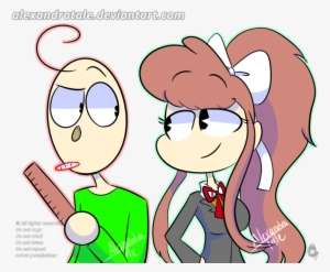 Baldi And Monika By Alexandratale - Baldi X Monika PNG Image ...