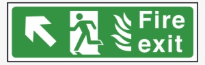 Arrow Up Left - Fire Exit Direction Signs PNG Image | Transparent PNG ...