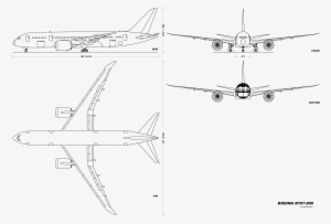 747 Drawing Blueprint - Boeing 787 3 View Drawing PNG Image ...
