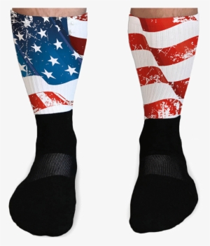 Distressed Flag Patriotic Athletic Or Compression Socks - Sock PNG ...