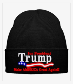Trump For President Beanie Cuffed Knit Cap Donald Trump - Cap PNG Image ...
