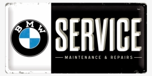 Nostalgic Art Tin Sign Bmw Service Retro Logo 25 X - Bmw Tin Sign PNG ...