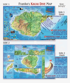 Kauai Dive Map - Franko Maps Kauai Dive Guide Dive & Water PNG Image ...