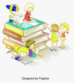 Cartoon Hand-painted School Books Stationery Design, - Illustration PNG ...