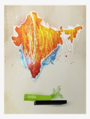 Abstract Illustration Of The Continent India Poster - Creative Arts PNG ...
