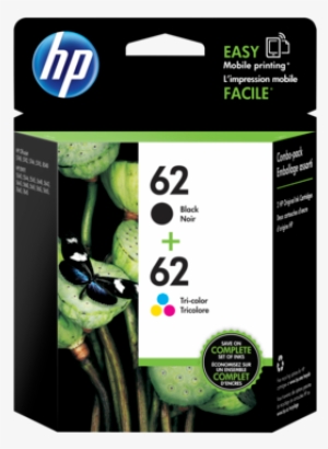 Hp 62 2 Pack Black/tri Color Original Ink Cartridges - Hp 62 Ink PNG ...