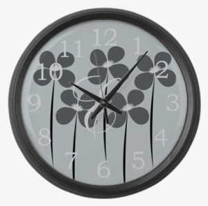 Chic Abstract Floral Monogrammed Large Wall Clock On - Chic Abstract ...
