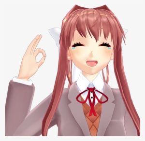 View Samegoogleiqdbsaucenao Monika Laughing Ok Emoji - Emoji PNG Image ...