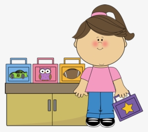 Girl Lunch Box Monitor Clip Art - Lunch Helper Classroom Job PNG Image ...