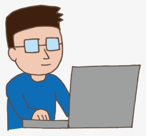 Young Man Using Laptop - Illustration PNG Image | Transparent PNG Free ...